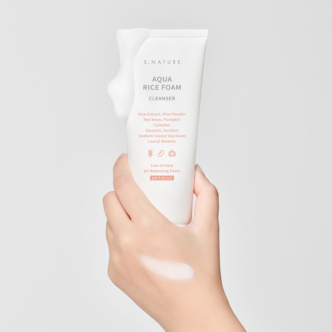 S.NATURE Aqua Rice Foam Cleanser 160ml | Skin2Seoul Cleanser